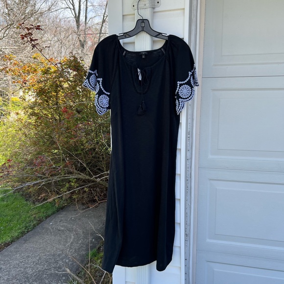 Talbots | Dresses | Nwt Talbots Cute Black Embroidered Scallop Short ...